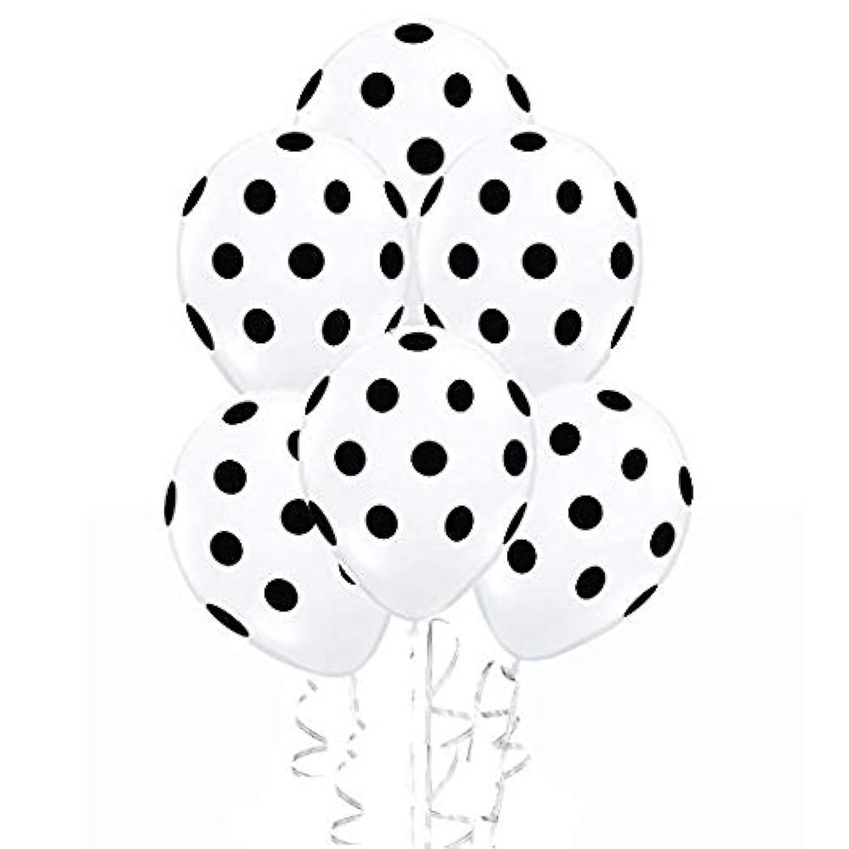 AnnoDeel 50 Pcs 12" Latex Balloons, White Polka Dot Balloons for Brithday Balloon Wedding Balloon decoration