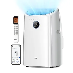 Dreo Portable Air Conditioners, 14,000 BTU Air Conditioner for Bedroom with Drainage-free Cooling, 46dB Quiet, APP/Voice/Remote, 24h Timer with Fan & Dehumidifier, Smart AC Unit for Room Indoors