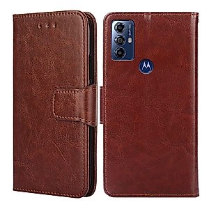 Compatible with Motorola Moto G Play (2023) Wallet Case,Flip Folio Book PU Leather Phone case Shockproof Cover Women Men for Motorola Moto G Play (2023) Case 6.5" (Brown)