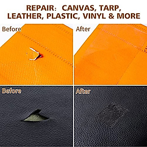 Ultrastrong Fabric Repair Tape- Super Sticky Waterproof Repair Tape to Fix Tent Camper Canvas RV Awning Weather Resistant Repair Kit for Sail Tarp Boat Covers and More(16.4' x 3.15'')