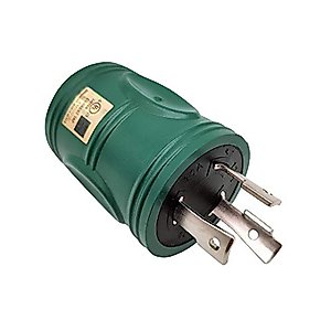 Parkworld 691586 RV 30 AMP Generator Adapter 3-Prong L5-30 Plug Male to TT-30 Receptacle Female (L5-30P to TT-30R, Deep Green)