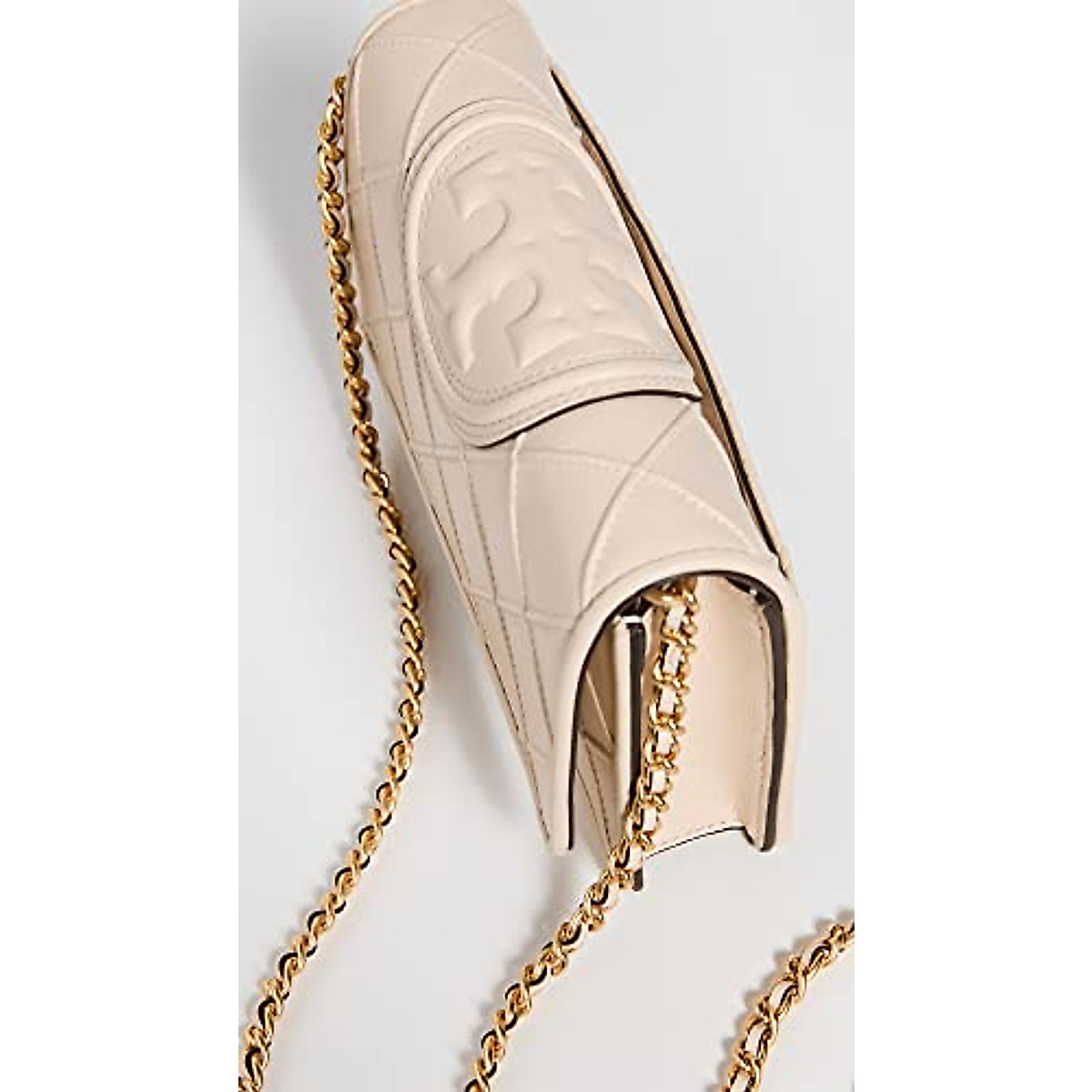 Tory Burch Women's Fleming Soft Chain Wallet, New Cream, Off White, One Size