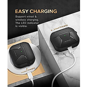 MOBOSI for AirPods 3rd Generation Case, Cool AirPods 3 Case with Keychain Silicone Shockproof Anti-Slip Protective Cover for Men Women, Rugged AirPod Case for 3 Generation (2021), Black