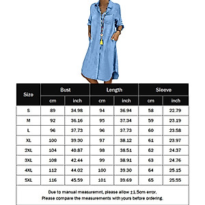 JUXINPIJU Denim Dress for Women with Pockets Short Sleeve Loose Babydoll Denim Shirt Dresses for Women