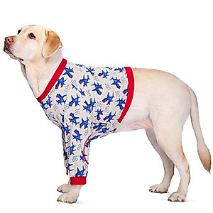 Paipeper Dog Front Leg Surgery Recovery Clothes,Dog Elbow Protector Suit for Medium Large Dogs,Dog Joint Recovery Sleeve for Female Male Dogs,Prevent Licking Wound(red shark-5xl)