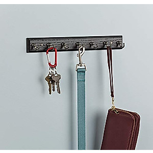 Franklin Brass Key Hook Rail Wall Hooks 14 Inches, Black & Satin Nickel, FBKEYT7-BSE-R