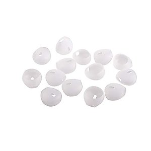 XCESSOR 7 Pairs (14 Pieces) of Silicone Replacement Apple Earphone Earbud Covers. Replacement Ear Tips for Apple Earphones. Transparent