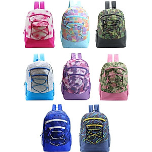 Moda West 17 Inch Bulk Backpacks with 18 Piece Wholesale School Supply Kits in 8 Assorted Styles - Case of 8 Pack Bundle