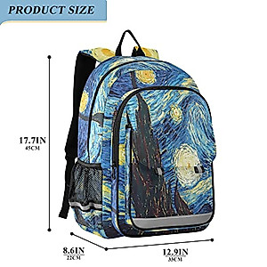 ALAZA Starry Night Sky Van Gogh Laptop Backpack Purse for Women Men Travel Bag Casual Daypack with Compartment & Multiple Pockets