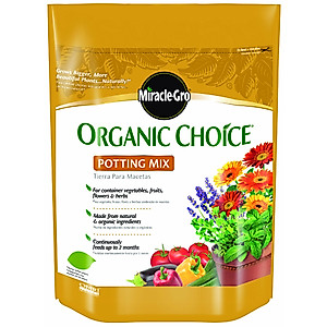 Miracle-Gro 72978510 Organic Choice Potting Mix, 8-Quart (currently ships to select Northeastern & Midwestern states)