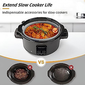 Slow Cooker Liners, Food Grade Silicone Crockpots Liner Safer Reusable, 6-7 Qt Oval Crock Pot Liners Silicone for Slow Cookers 2 Pcs (Black & Gray)