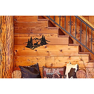 Mule Deer Mountain Scene | Laser Cut Metal Wall Art Sign for Home, Cabin, and Garage Decor | High Country Décor