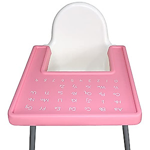 Placemat for Antilop Baby High Chair, Full Cover Silicone Mat for Babies High Chair Tray Accessories, Reusable Finger Food Place Mats for Infants Babies Girls Feeding, BPA Free Dishwasher Safe (Pink)
