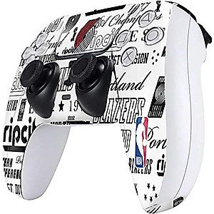 Skinit Gaming Decal Skin Compatible with PS5 and Compatible with PS5 Digital Edition DualSense Controller - Officially Licensed NBA Portland Trail Blazers Historic Blast Design