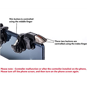 6 Trigger Mobile Game Controller for 6 Fingers Operation with Key Layout Diagram,Joystick Gamepad Compatible with PUBG/Fornite/Call of Duty/Rules of Survival/Knives Out