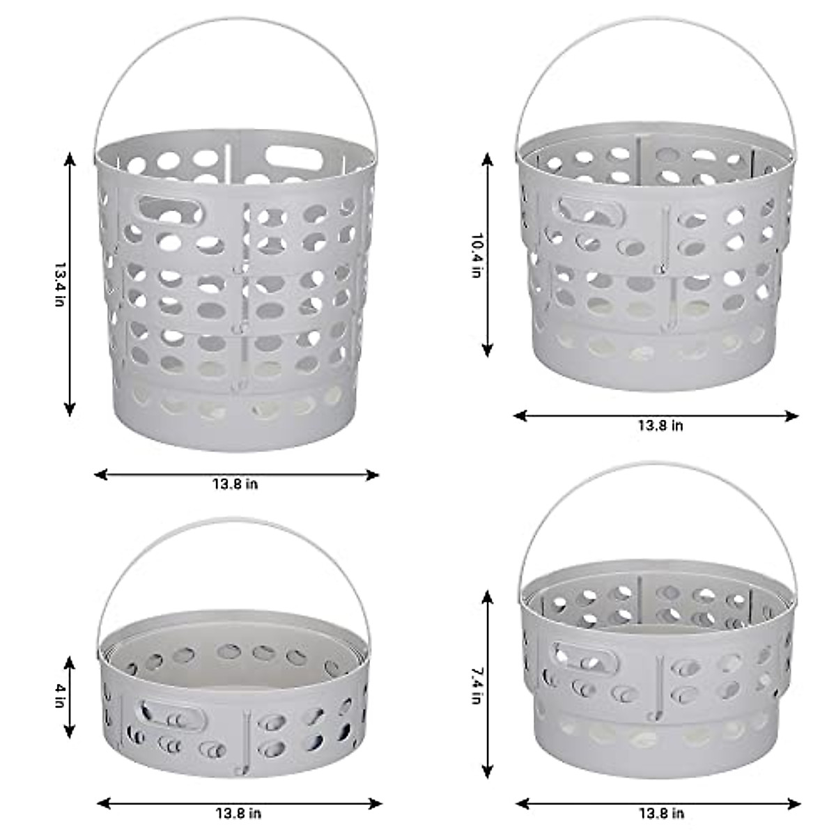 Laundry Basket Collapsible Baby toys Organizer, Foldable Storage Bin, Compact Toy Bins, Baskets for Dirty Clothes, Space Saver for Small Rooms, (1 count) Grey