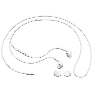 Aux Headphones/Earphones/Earbuds, (2 Pack) 3.5mm Aux Wired in-Ear Headphones with Mic and Remote Control Compatible with Galaxy S9 S8 S7 S6 S5 Edge + Note 5 6 7 8 9 and More Android Devices-White