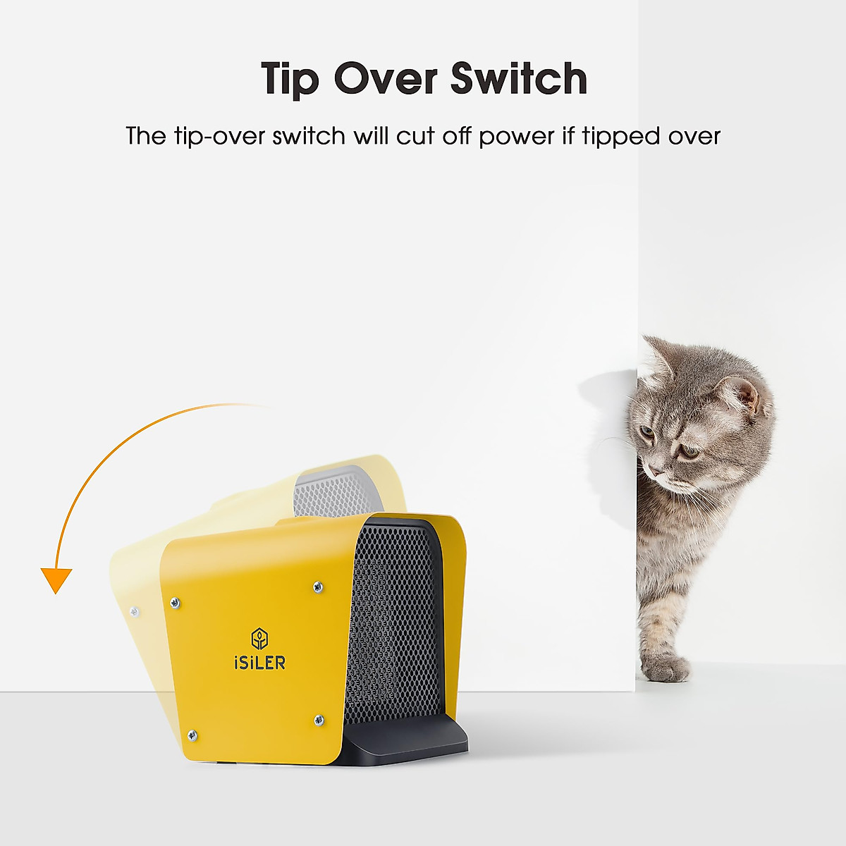 ISILER Space Heater, 1500W Portable Ceramic Space Heater with Adjustable Thermostat Tip-Over Overheat Protection ETL Certified for Home Office Garage