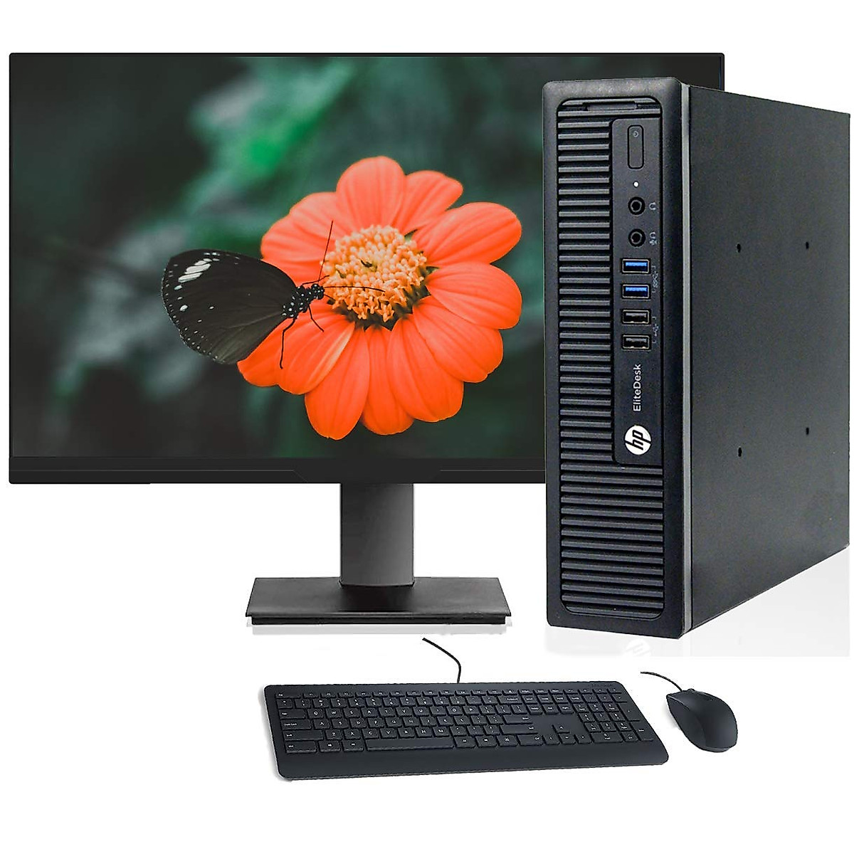 HP 800 G1 Ultra Small USFF PC Desktop Computer, Intel Core i5 3.2GHz Processor, 8GB Ram, 120GB SSD, 500GB Hard Drive,WiFi & Bluetooth, New 19 Inch Monitor, Windows 10 Pro (Renewed)