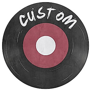 Personalized Your Own Area Rug, Customized Photo Text Carpets, Custom Soft Flannel Door Mats Decorative Home Garden Office Entry Welcome Rug (Circular - 23.6 in)