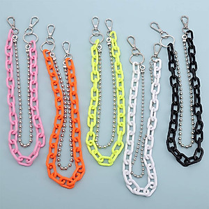 Generic 1PC Punk Pants Chain Metal Jeans Chain Geometric Hip- Hop Waist Belt Chain for Women and Men (Black)