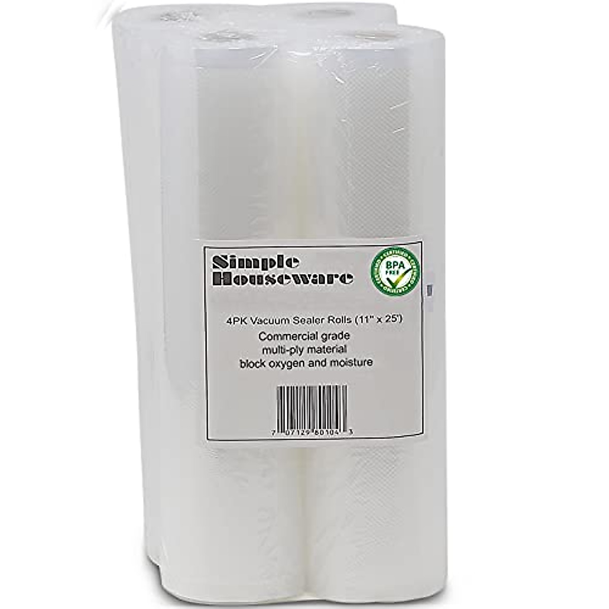 4 Pack - SimpleHouseware 11" x 25 Feet Vacuum Sealer Bags (total 100 feet)