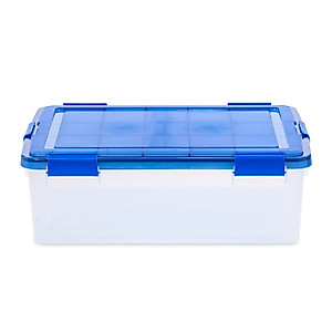 IRIS USA 3Pack 41qt WEATHERPRO Airtight Plastic Storage Bin with Lid and Seal and Secure Latching Buckles