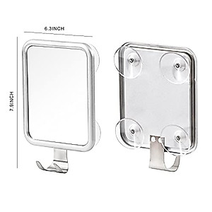 Shower Squeegee for Glass Doors 10 Inches Stainless Steel Squeege for Window and Car, 4 Suctions Shower Mirror