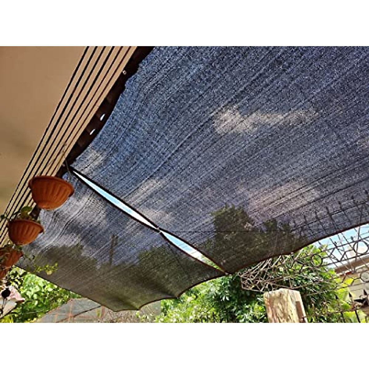 Abrotain Black Shade Cloth 10'x10' Sun Shade Sail Shade Cover Sunblock for Canopy Patio Awning Carport Garden Backyard