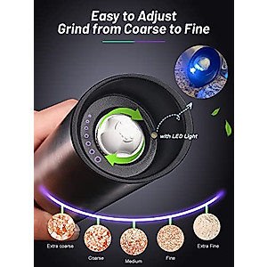 [Most Popular Pepper Grinder]USB Rechargeable Electric Salt and Pepper Grinder Set,XinBaoLong Stainless Steel Pepper Grinder Refillable,Adjustable Coarseness,Gravity Salt and Pepper Grinder Set