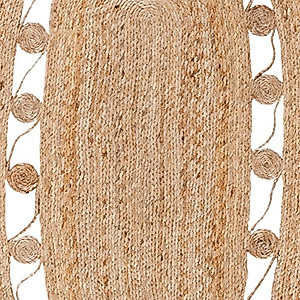 SAFAVIEH Natural Fiber Round Collection 4' x 6' Oval Natural NFB251A Handmade Boho Country Charm Jute Area Rug