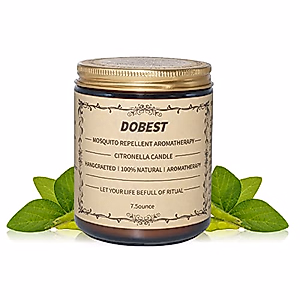 Citronella Candles All Natural Soy Candles Organic Non-Toxic Mosquito Candle Candles for Home 55-60 Hours Slow Burning Long Lasting Citronella Candles Outdoor Jar Candles 12 Ounces Total