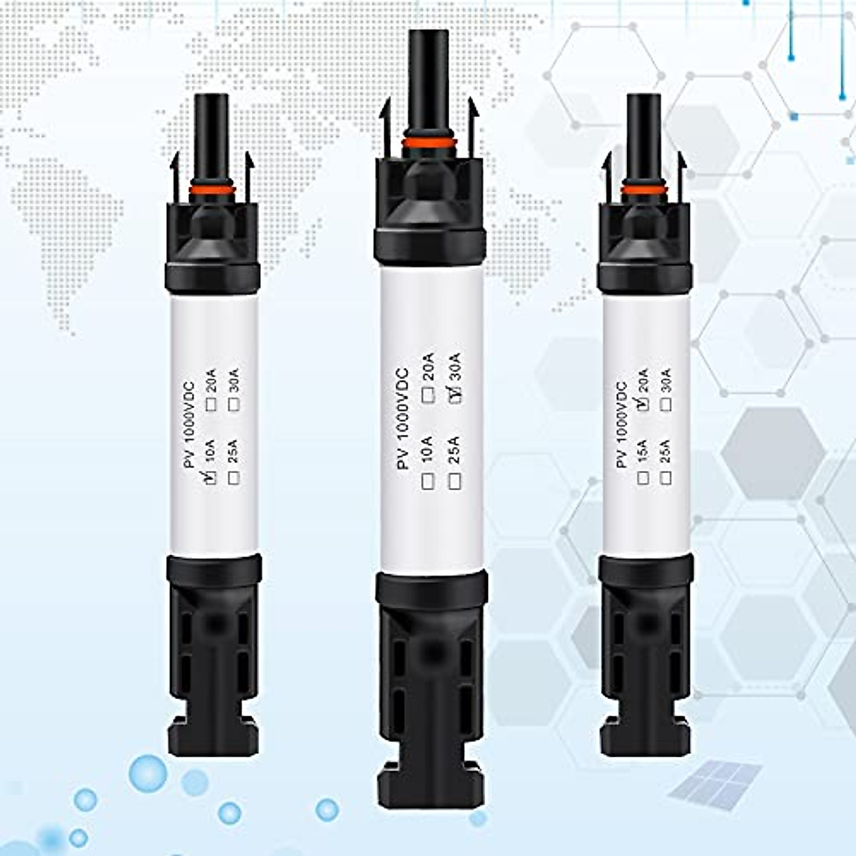 Pvfarosh 30A Solar Fuse Connector IP68 Waterproof 1000V in-line Fuse ...