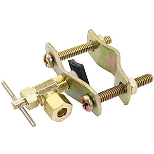 Saddle Needle Valve RLECS Self Piercing Brass Saddle Needle Valve with 1/4-Inch Compression Outlet