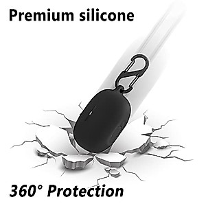 Geiomoo Silicone Case Compatible with Anker Soundcore Life A3i, Protective Cover with Carabiner (Black)