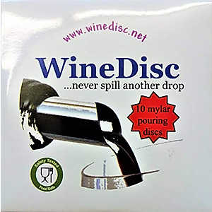 WineDisc The Original - Drop Stopping Flexible Pour Spout (10) Silver