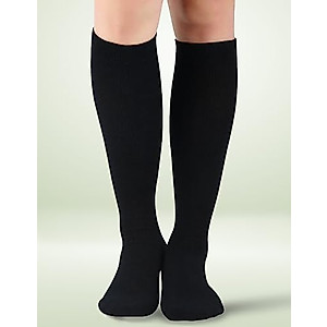 +MD 3 Pairs Light Compression Socks for Women & Men,Viscose for Bamboo 8-15mmHg Soft Support Scoks for Pregnant Nurses Travel 10-13 Black