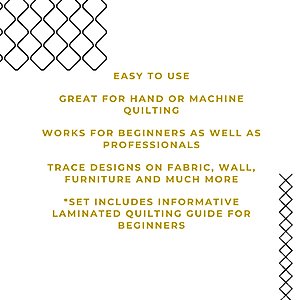 Quilting Stencils for Machine and Hand Quilting - 2 Quilting Stencils for Background, Border Patterns - Mock Crosshatch, Cross Hatch Border Plastic Quilt Stencil Set with Guide