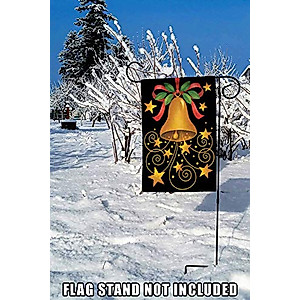 Toland Home Garden 119257 Bell Christmas Flag 12x18 Inch Double Sided Christmas Garden Flag for Outdoor House Flag Yard Decoration