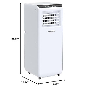 VAGKRI Portable Air Conditioners 8000 BTU 3-in-1 AC Unit with Fan & Dehumidifier, Cools up to 150 sq. ft. with Side Handles & Casters, LED Display Full-Function, Remote Control