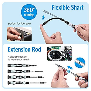 AMIR Precision Screwdriver Set, 132 in 1 Magnetic Screwdriver Set Kit, Electronics Repair Screwdrivers Tool Kit with 108 Magnetic Drill Bits for Repair Phone, Switch, Computer, etc