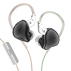YINYOO KZ EDC Earbuds Wired in Ear Earphones Comfortable Headphones with 10mm Dynamic Driver, Detachable Cable for Android Sports (with mic, Black)