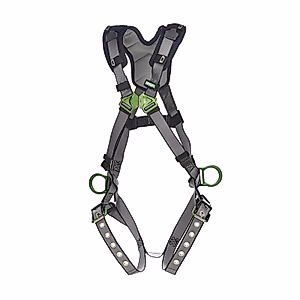 MSA 10194909 V-FIT Full Body Safety Harness - Size: Standard (Medium), D-Ring Configuration: Back/Hip, Tongue Buckle Leg Straps, With Shoulder Padding, Full Body Harness