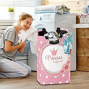 Princess Crown Laundry Basket Collapsible Fabric Laundry Hamper Washing Bin Folding Clothes Bag Mother's Day