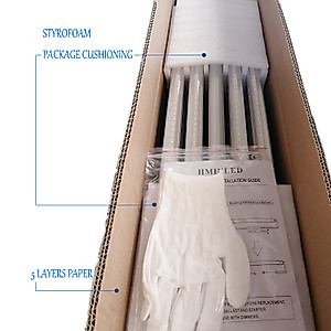 HMINLED 48’’ Double-Ended 6000K Clear LED Tube, 4 ft T8 Ballast Bypass Bulb, 22W (65W Fluorescent Replacement) 6500K Tubelight, 2400LM Bright Light, T10 T12 Type B Cool White (25-Pack)