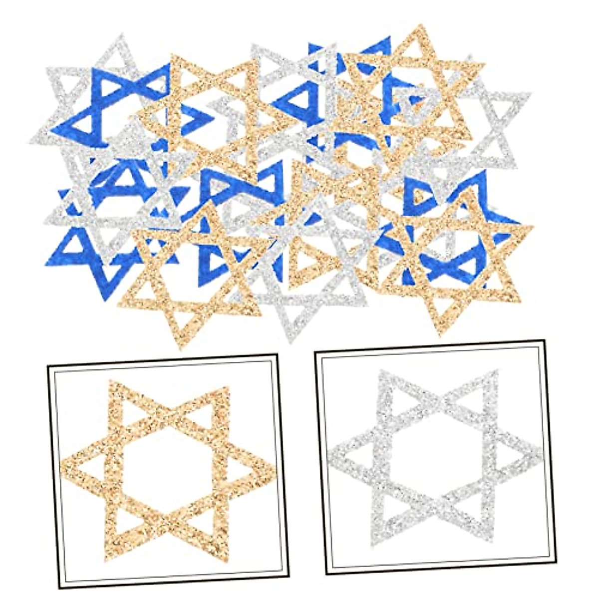 Amosfun Party Table Decor 150 Pcs Hanukkah Decoration Daily Necessities Star Shape Non-woven Fabric Star Sequins
