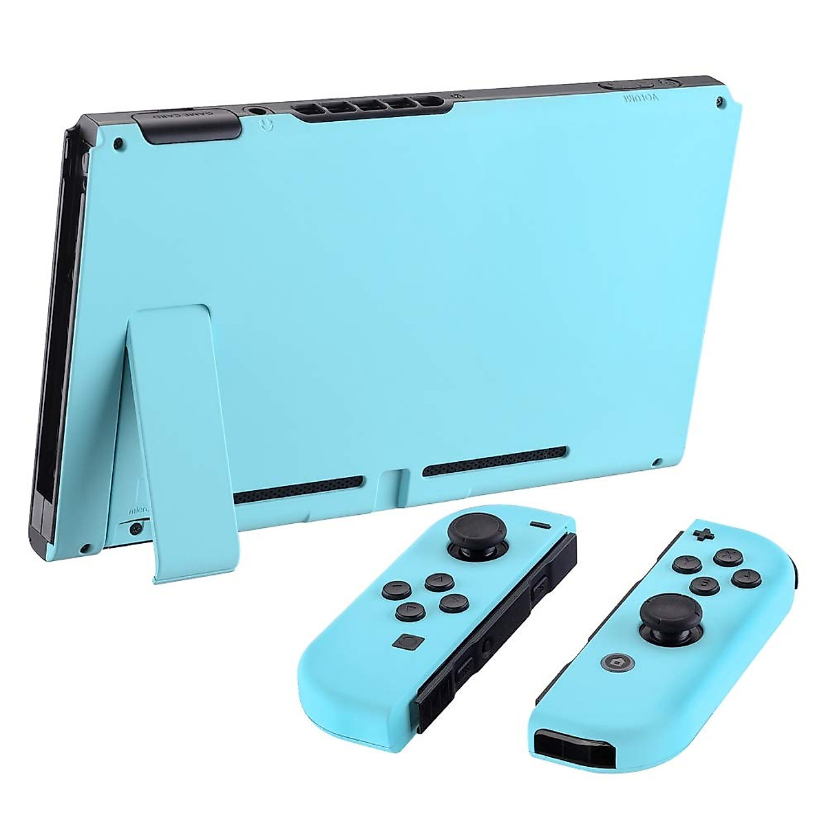 eXtremeRate DIY Replacement Shell Buttons for Nintendo Switch, Heaven Blue Back Plate for Switch Console, Custom Housing with Full Set Buttons for Joycon Handheld Controller [Only Shell, NO Console]