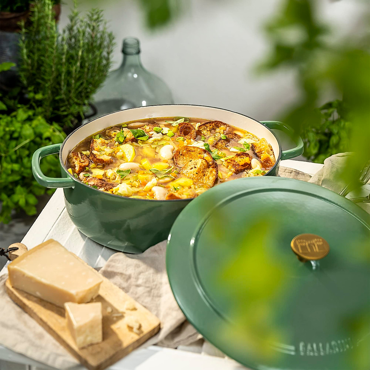 BALLARINI Bellamonte Cast Iron 5-qt Oval Dutch Oven - Saggio Green