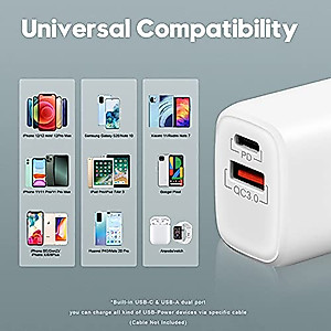 European Travel Plug Adapter, LUOSIKE 2-Pack 20W Dual Port Fast USB C Wall Charger Block International US to Europe EU Type C Power Adapter for iPhone 13 12 11 Pro Max XR XS X 8, Pad, Samsung, Android