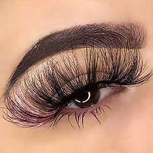 KSYOO Colored Lashes 12-20mm Mink Lashes 3D Fluffy Volume False Pink Eyelashes Wispy Long Strip Eye Lashes for Party Eye Makeup 1 Pair (Pink Style-01)